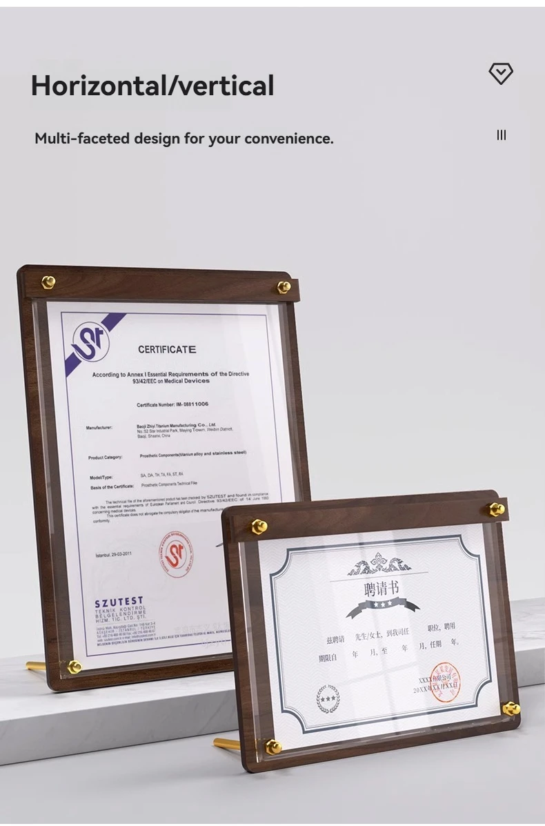 Acrylic Clear Table Card Stand Certificate Display Plate Desk Menu ...