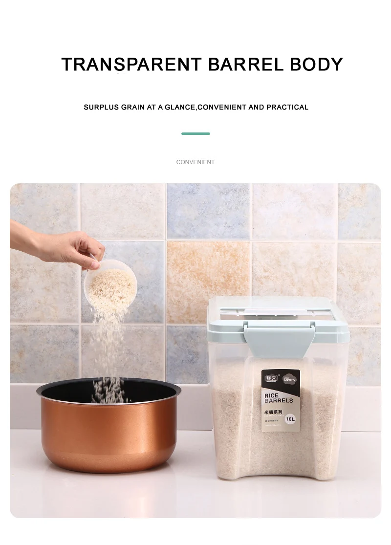 13l Dry Food Cereal Storage Box Multifunction Grain Storage Bins Rice ...