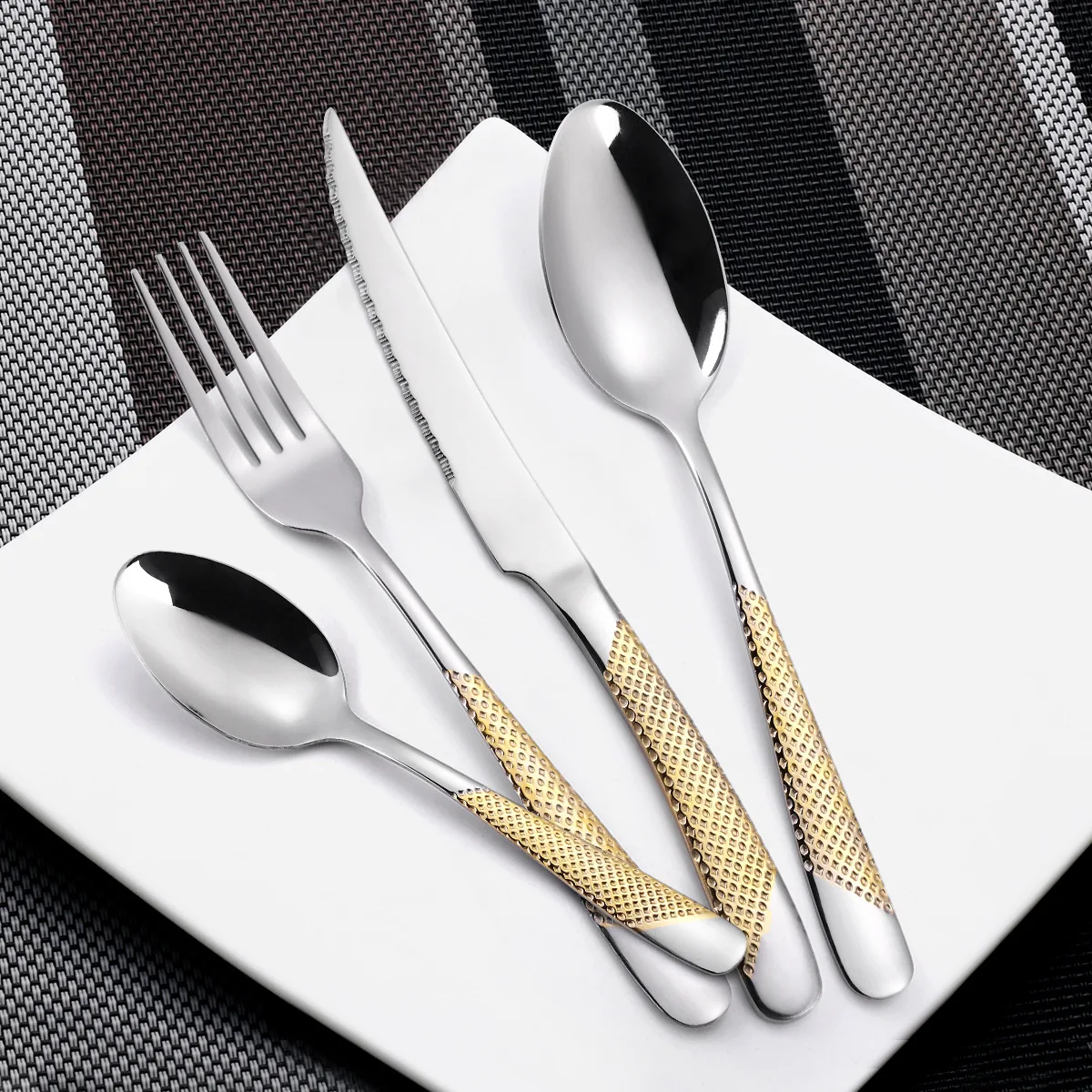 Manufacturer Bulk Silverware Custom Logo Flatware Gold Table Dinner ...