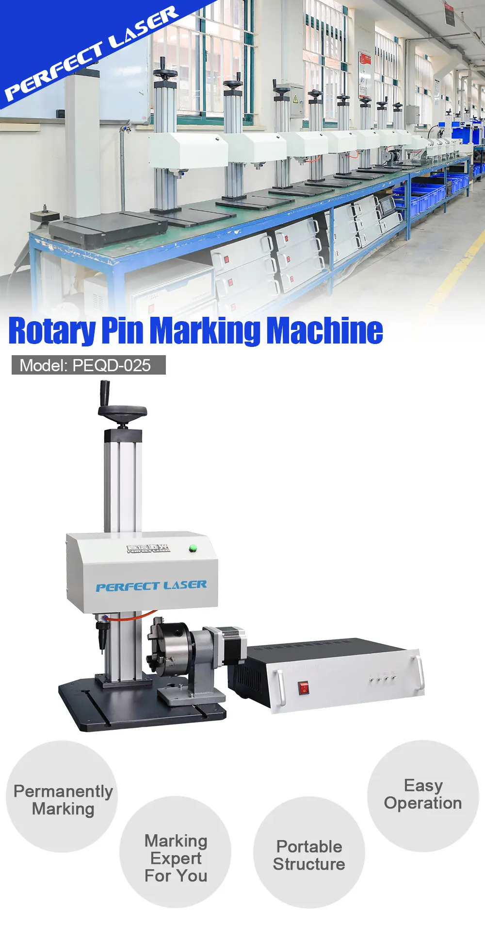 Perfect Laser-Rotary Pneumatic Dot Peen Marking Machine for Metal Pipes ...