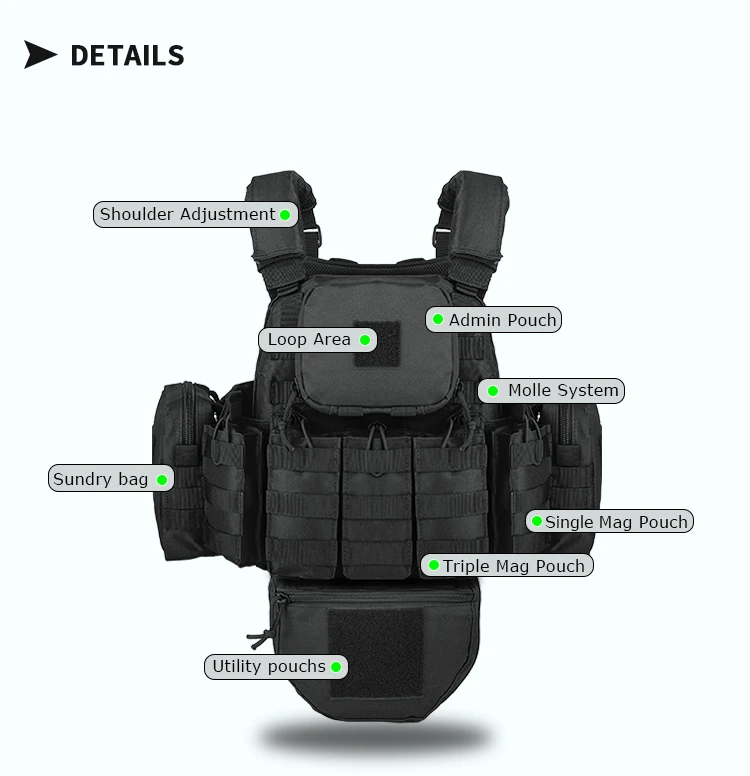 YAKEDA Tactical Vest with Crotch Protection - Durable Polyester ...