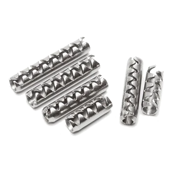 Stainless Steel Heavy Duty Toothed Slotted Spring Pins With Serrated ...