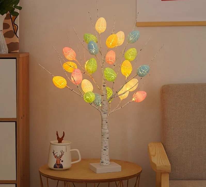Warm White Lighted Birch Tree Tabletop Artificial Branch Tree Lamp With ...