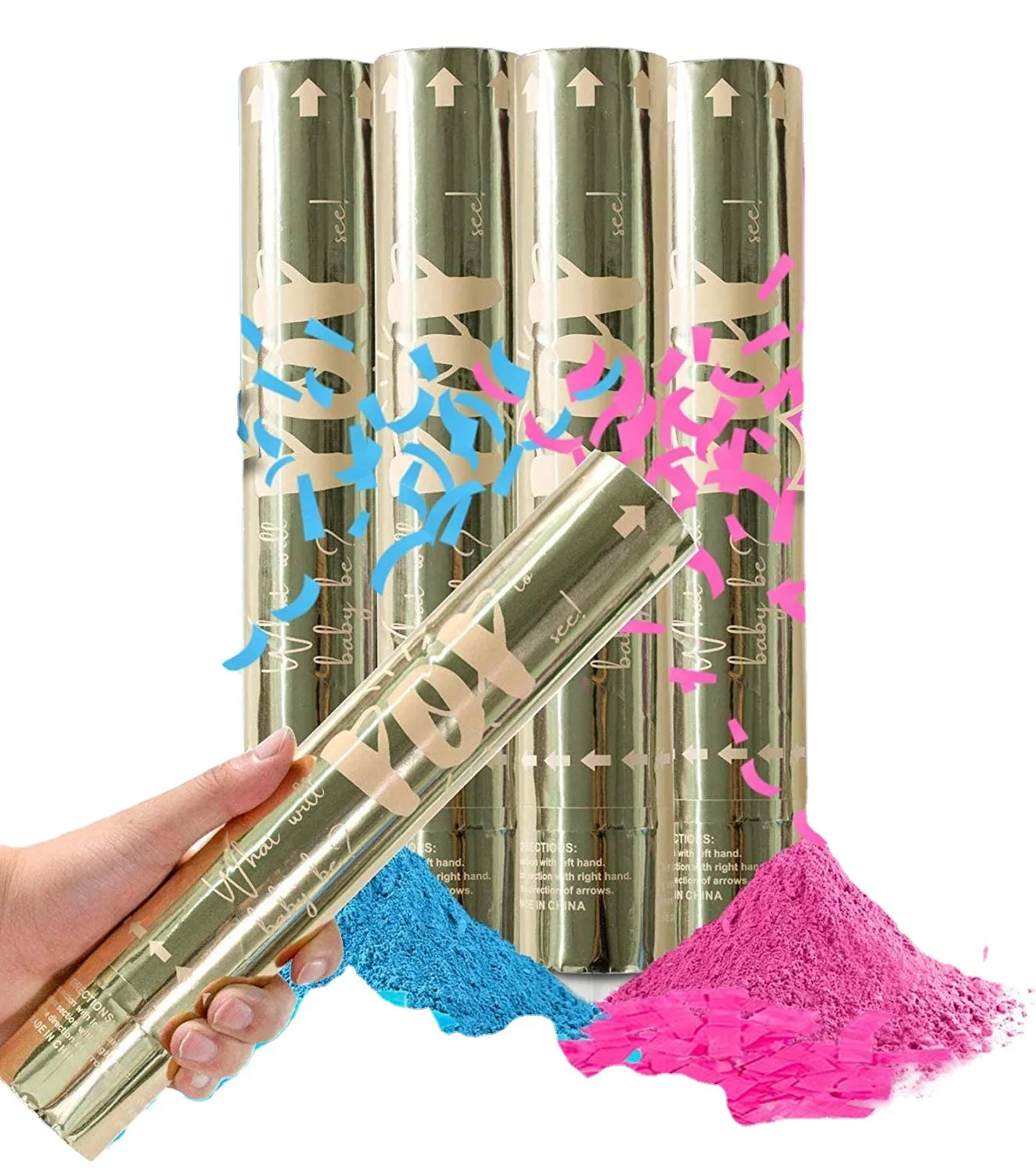 Cross-border Gender Reveal Fireworks Cylinder Handheld Rotating ...