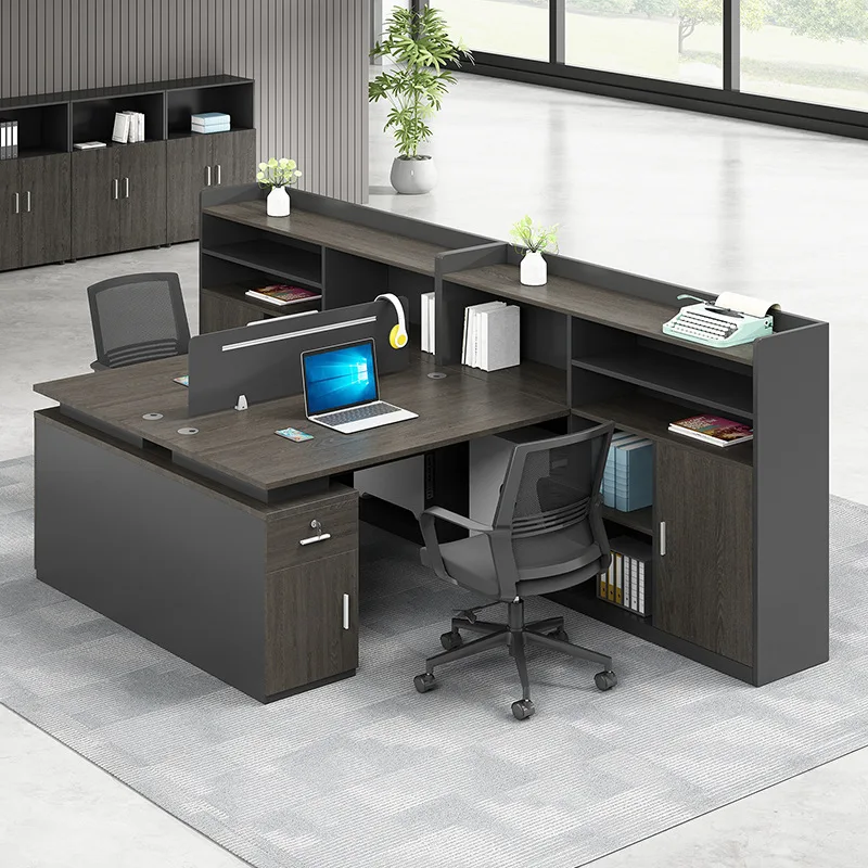 Newly Office Furniture Wooden Melamine Partition Table Modular Cubicle ...