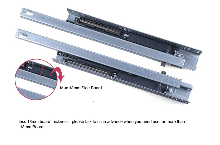 Rel Ekstensi Penuh Saluran Laci Teleskopik Untuk Pengait Dapur Slide ...