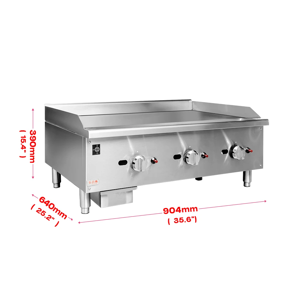 36 Inch Countertop Commercial Gas Hamburger Pancake Griddle Commercial ...