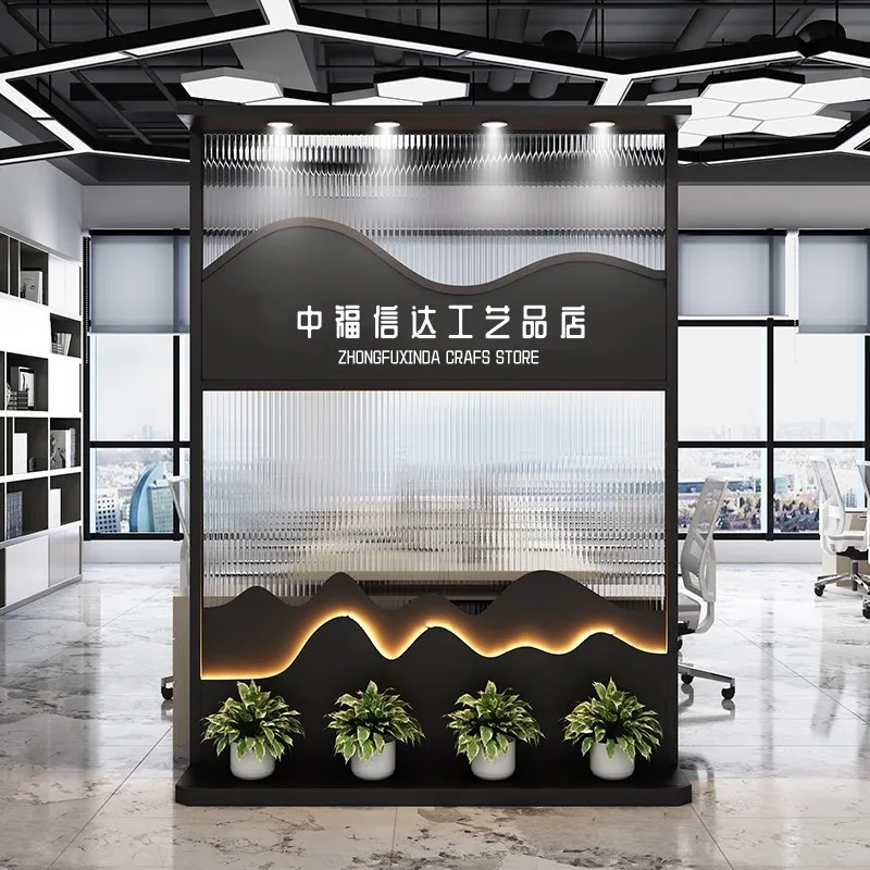 InteriorLED Light Luxury Office Vestibule Partition Panels Stainless ...