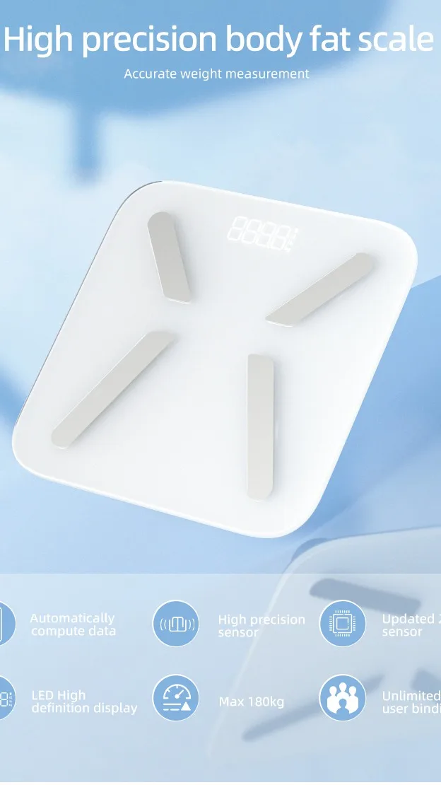 Digital Bluetooth Human Personal Bmi Body Fat Scale Weight Analysis ...