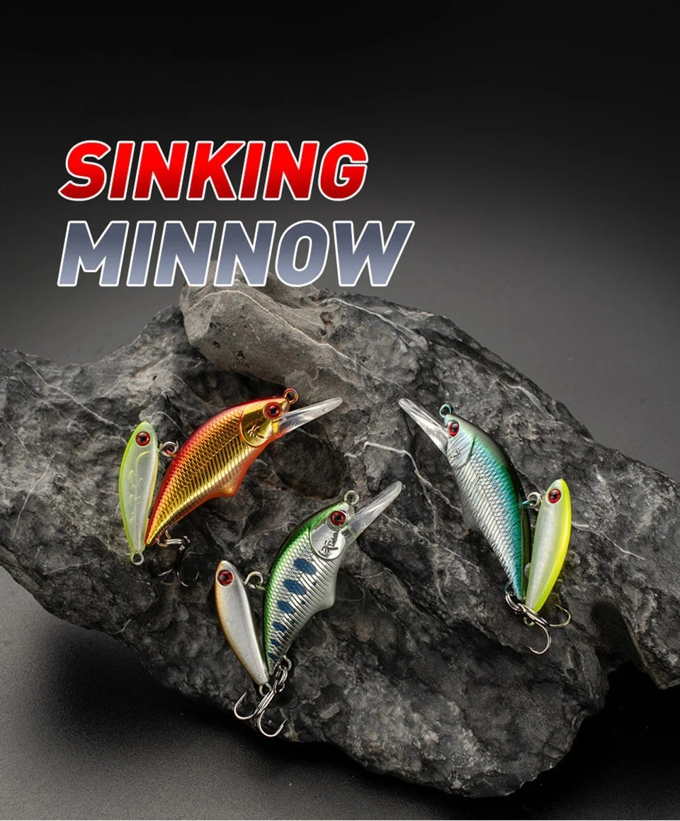 Newmajor Sinking Fishing Lure 51.3mm 5.5g Minnow Sinking Isca ...