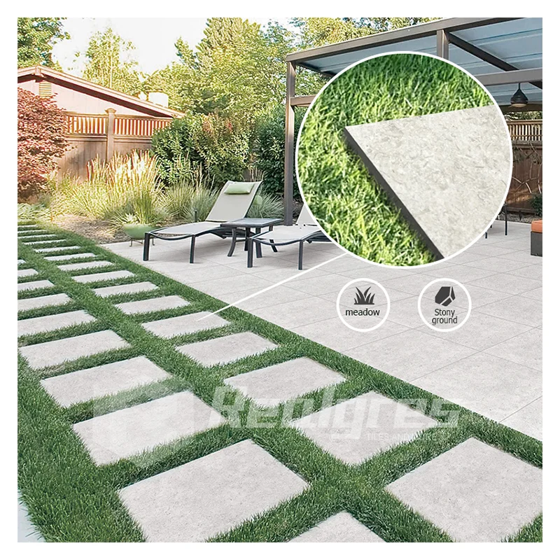 Grey Stone Effect Porcelain Paving Tiles 20mm Thick Ideal for Outdoor ...