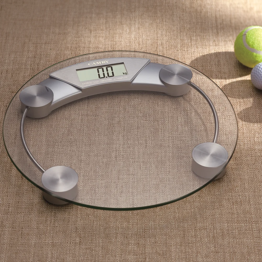 150kg Round-shape Transparent Glass Safety Scale For Body Weight Human ...