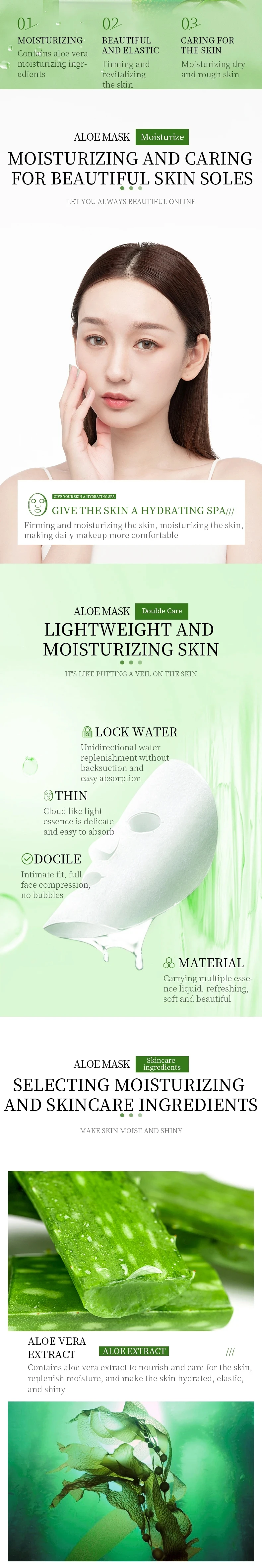 Veze Aloe Face & Body Mask Hydrating And Moisturizing Skin Rejuvenation ...