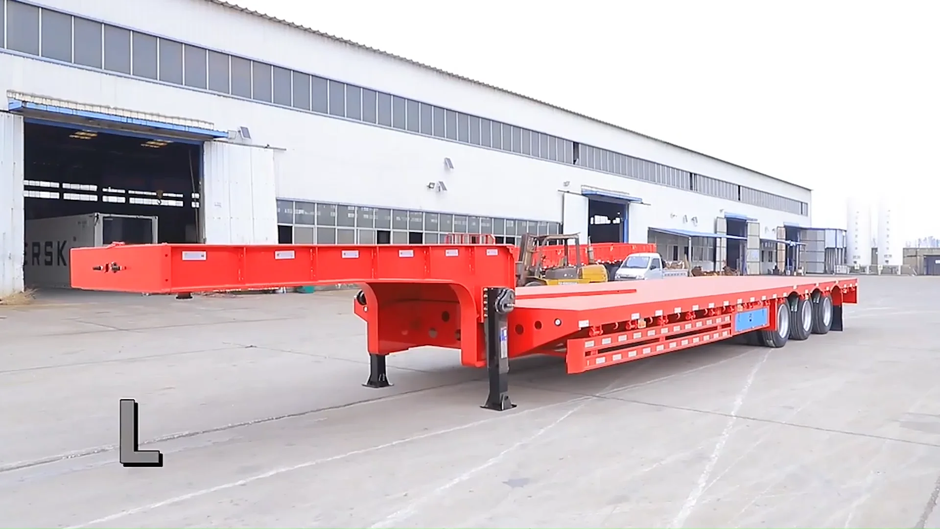 China Low Bed Loader 3 Axle 60/70/80 Tons Lowboy Lowbed Semi Trailer ...