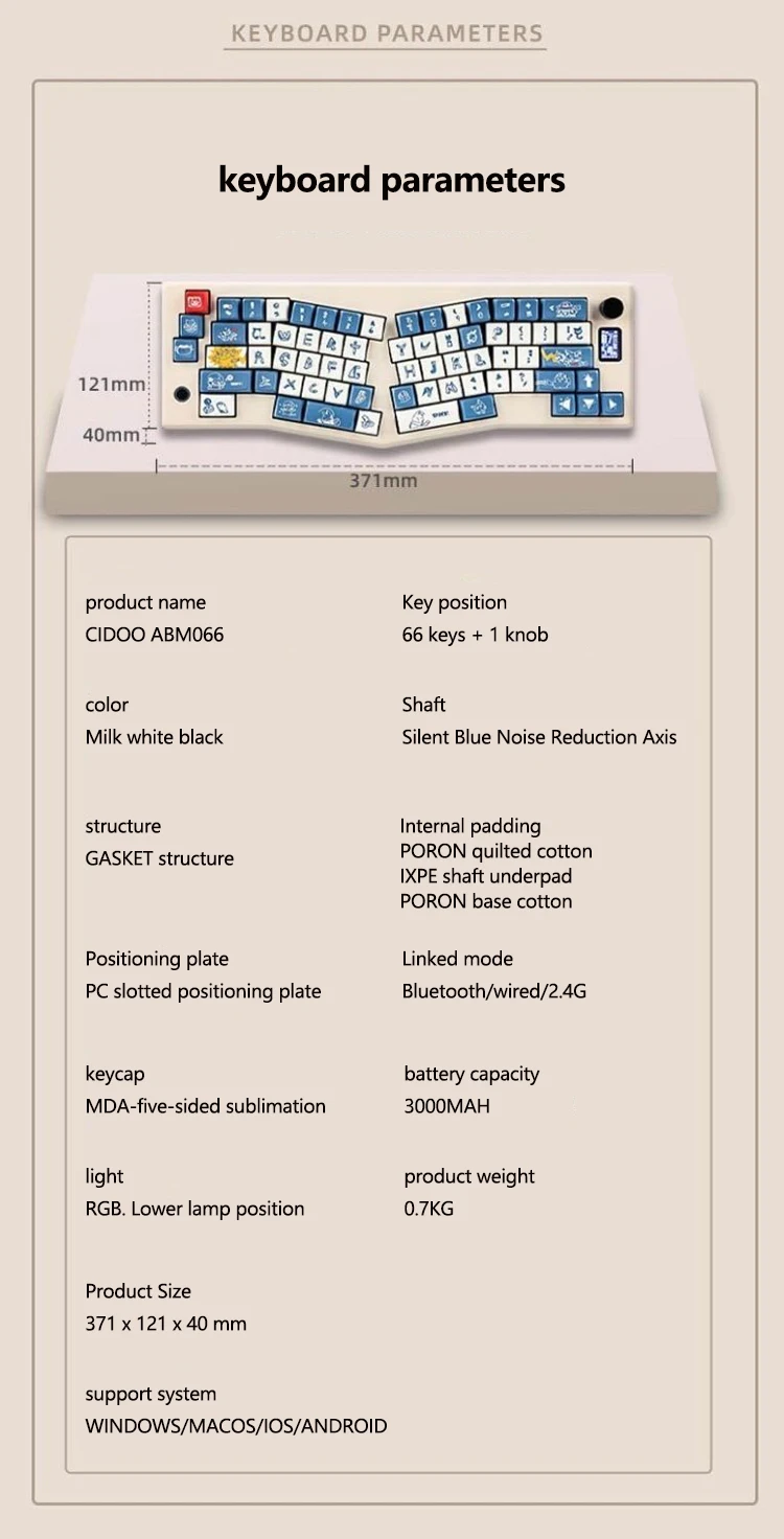 ABM066 Keyboard Kit - Customizable RGB Mechanical Keyboard