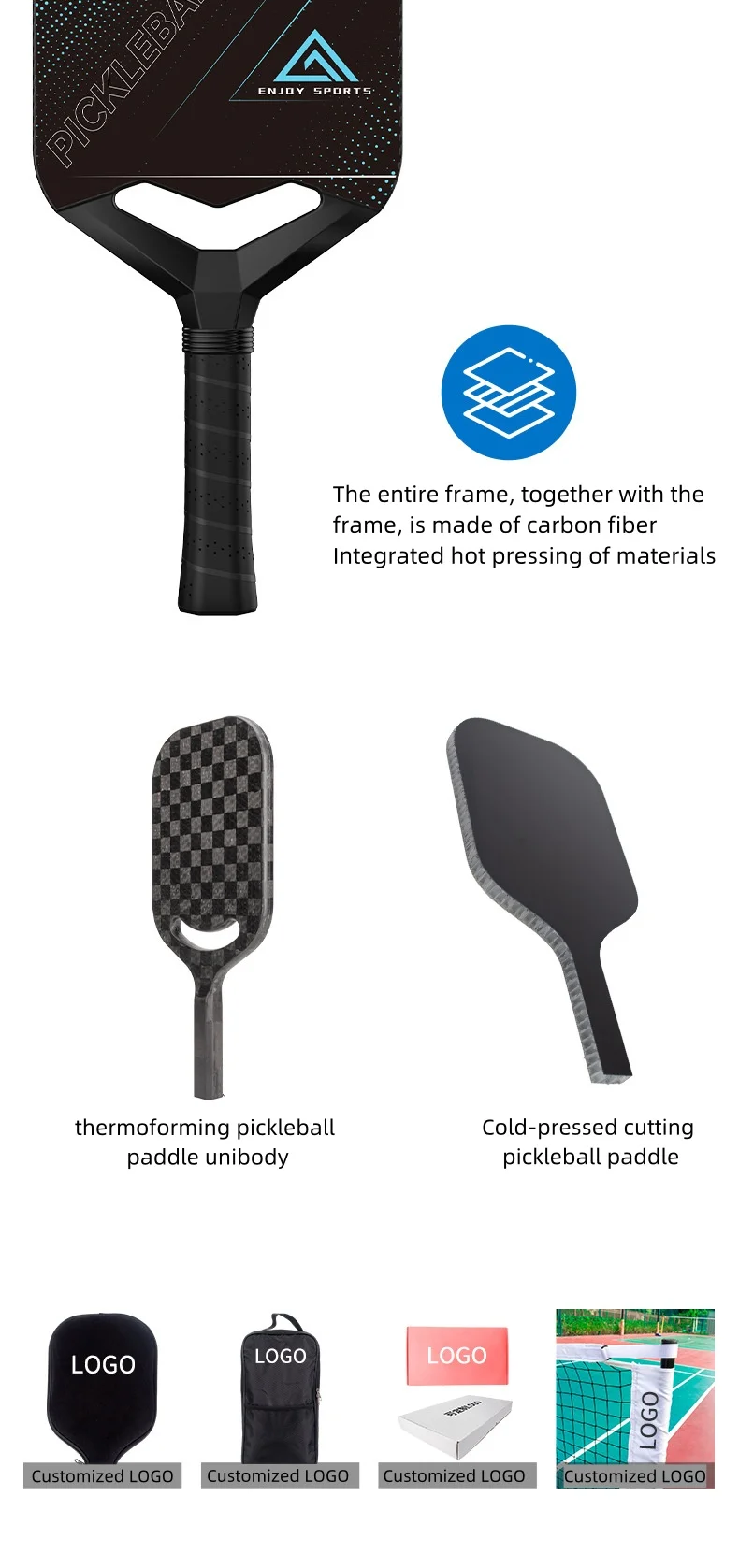 Usapa Approved Thermoforming Pickleball Paddle Carbon Fiber Customized ...