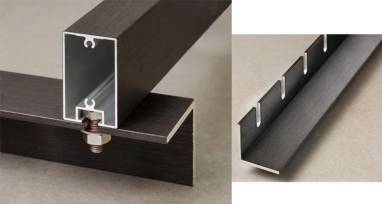 Two Part Concealed Fix Timber Look Batten Aluminum Wood Grain Outdoor ...