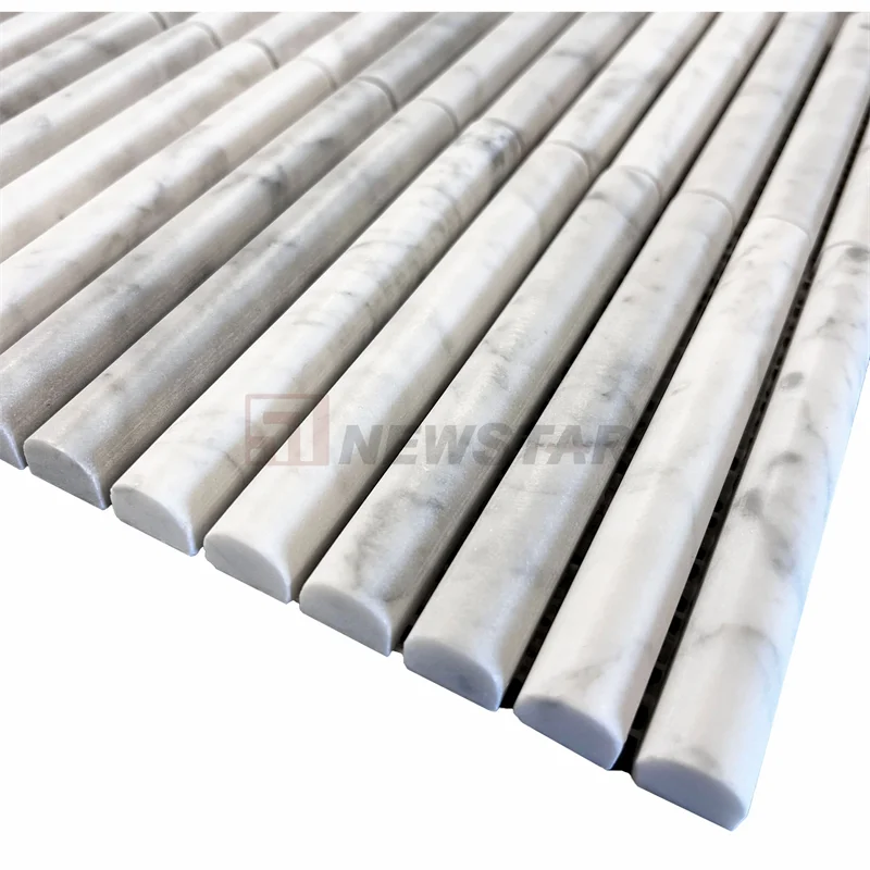 Newstar Fluted Wall Panel Carrara White Mosaic Fluted Tile Fireplace ...