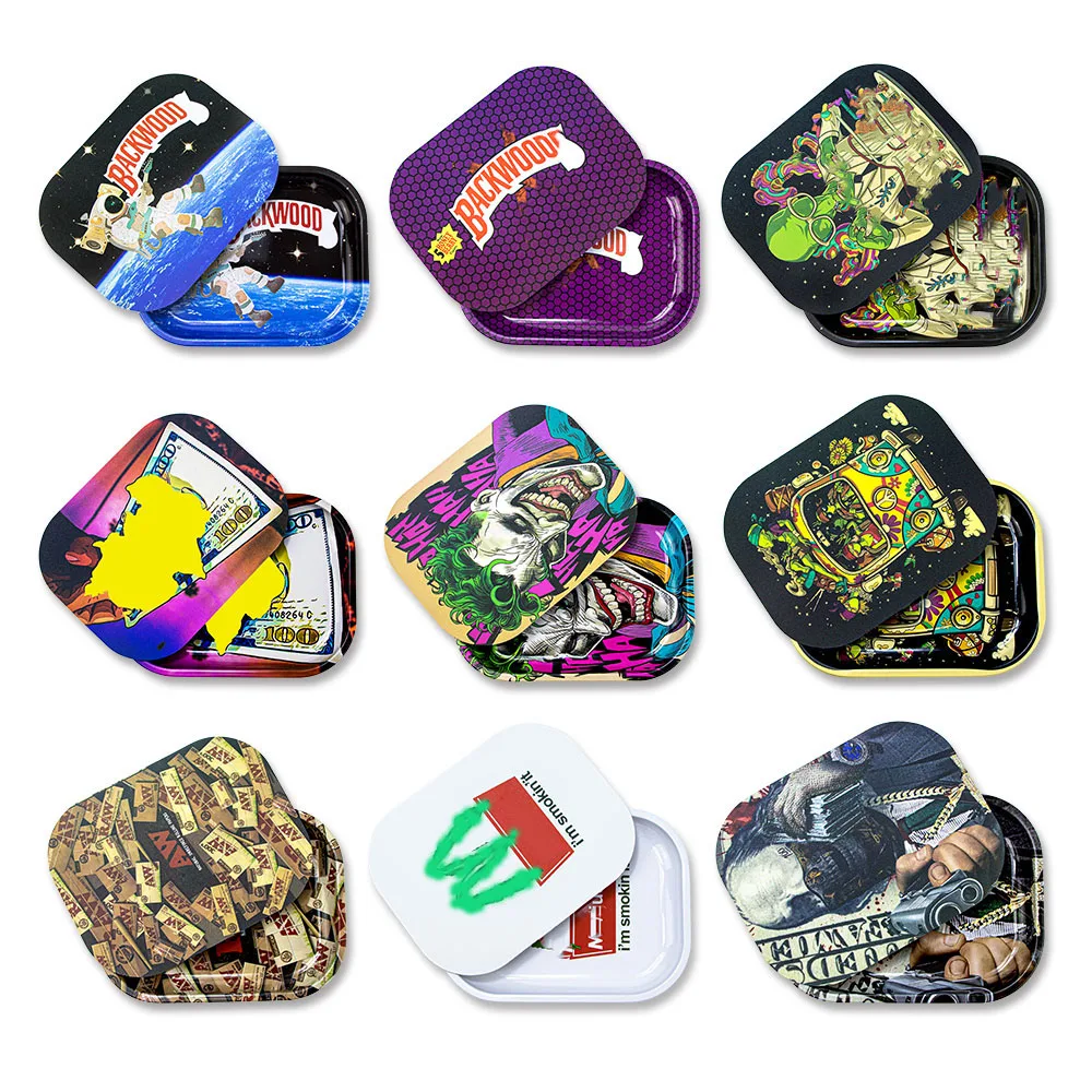Unbreakable Rolling Tray Cute Blank Sublimation Metal Cigarette Rolling ...