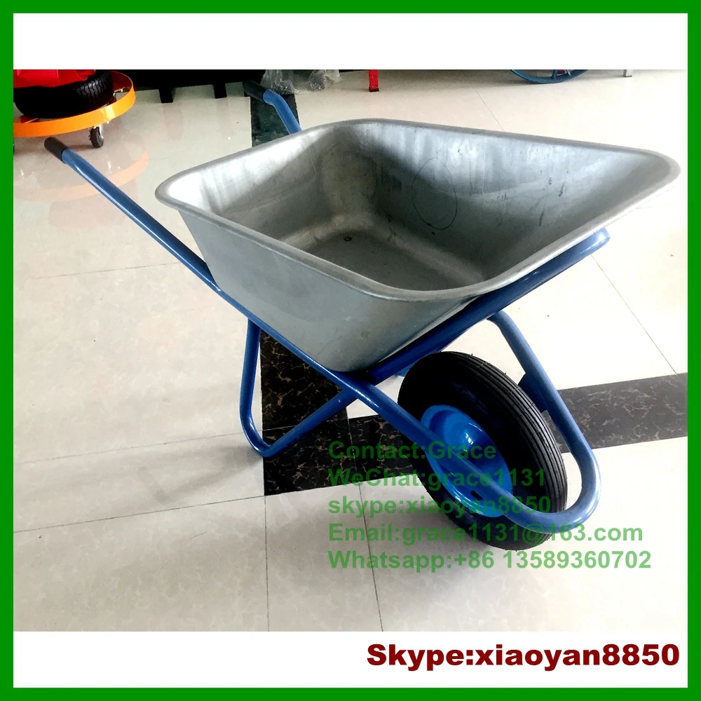 Russia 100L 110L Heavy Duty Metal Wheelbarrow with Galvanized Tray ...