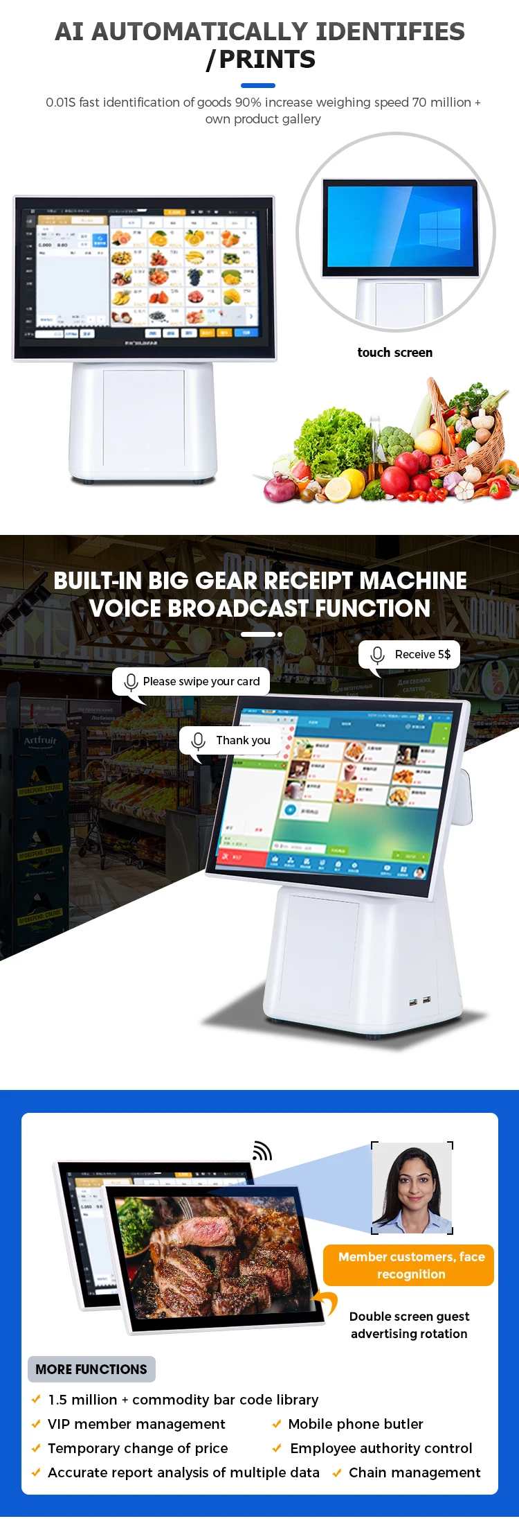 Miniature Cash Register Touch Cash Register Machine Small Cash Register ...