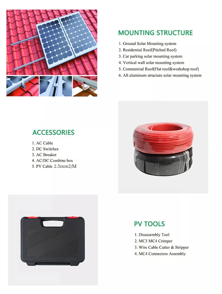 2KW 3KW 5KW 8KW 10KW 12KW Complete Solar Energy System Solar Panel Kit ...