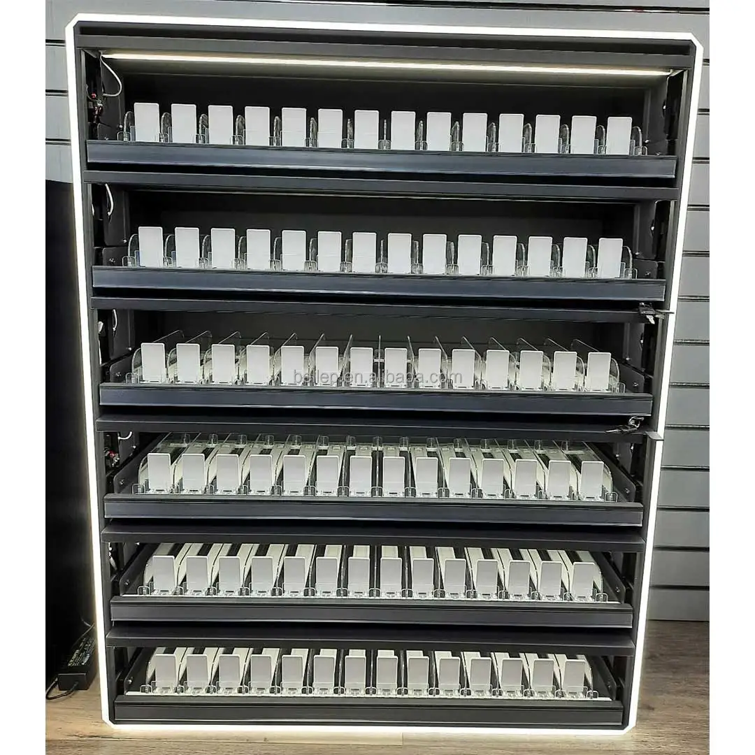 Lockable Metal Cigarette Cabinet with LED Light - Modern Design