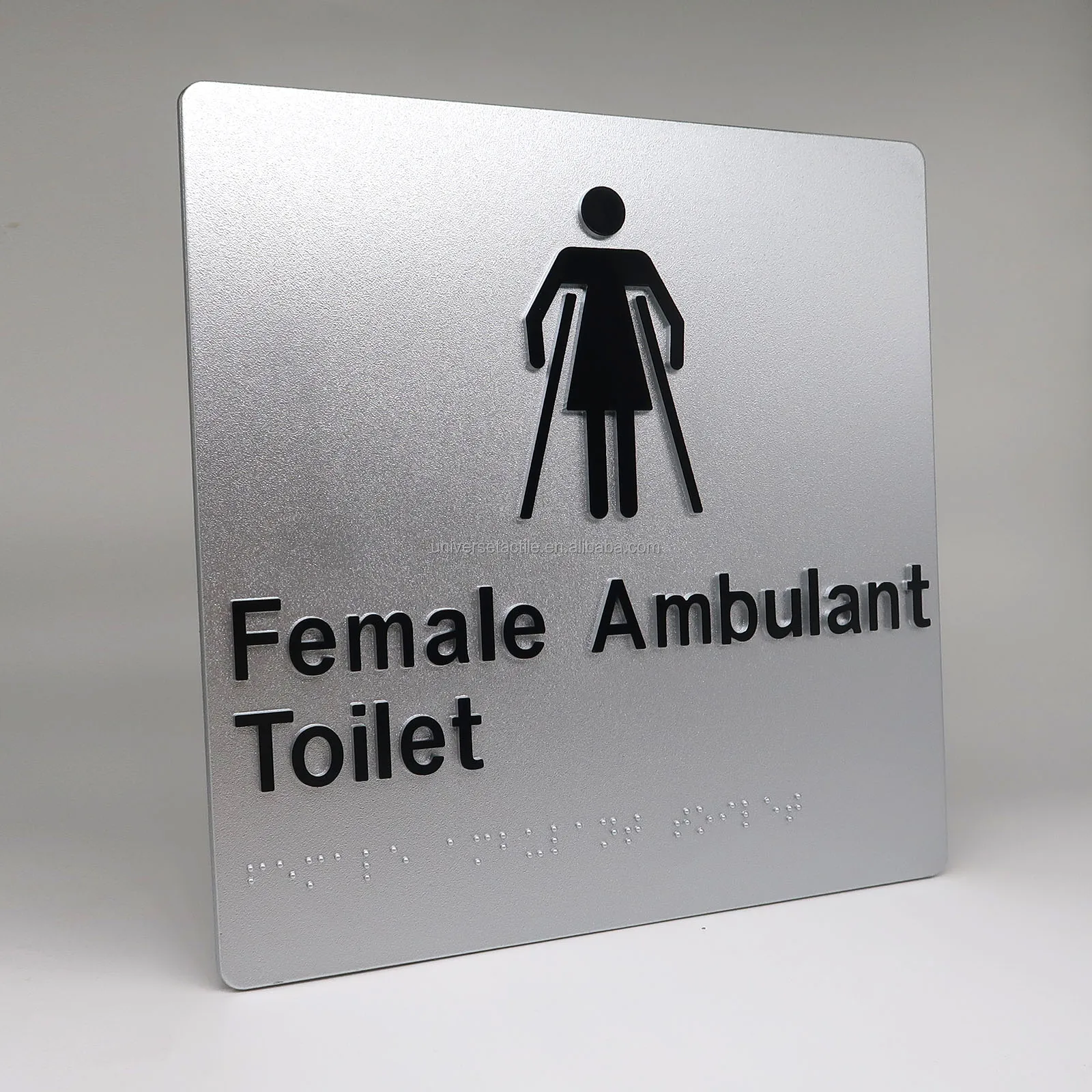 Silver Female Ambulant Toilet Braille Signages 180mmx180mm - Buy Female ...