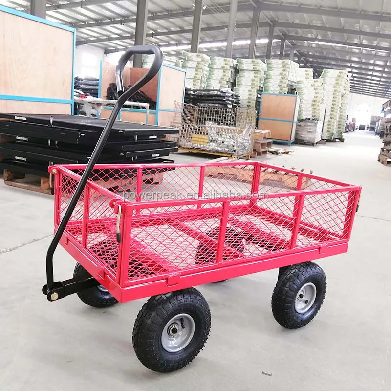 Heavy Duty 650lb Garden Dump Cart Wheelbarrow Wagon Carrier Air Tires ...