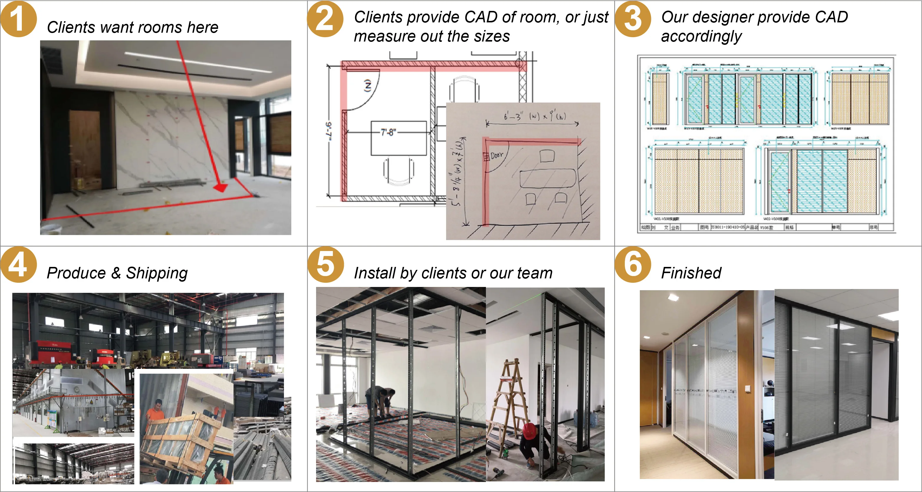 Modern Acoustic Aluminum Partition Wall - Eco-Friendly, Easy Install ...