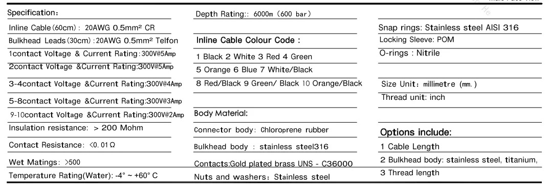 MCIL10F 10pin ROV Marine Subconn Connectors for Subsea