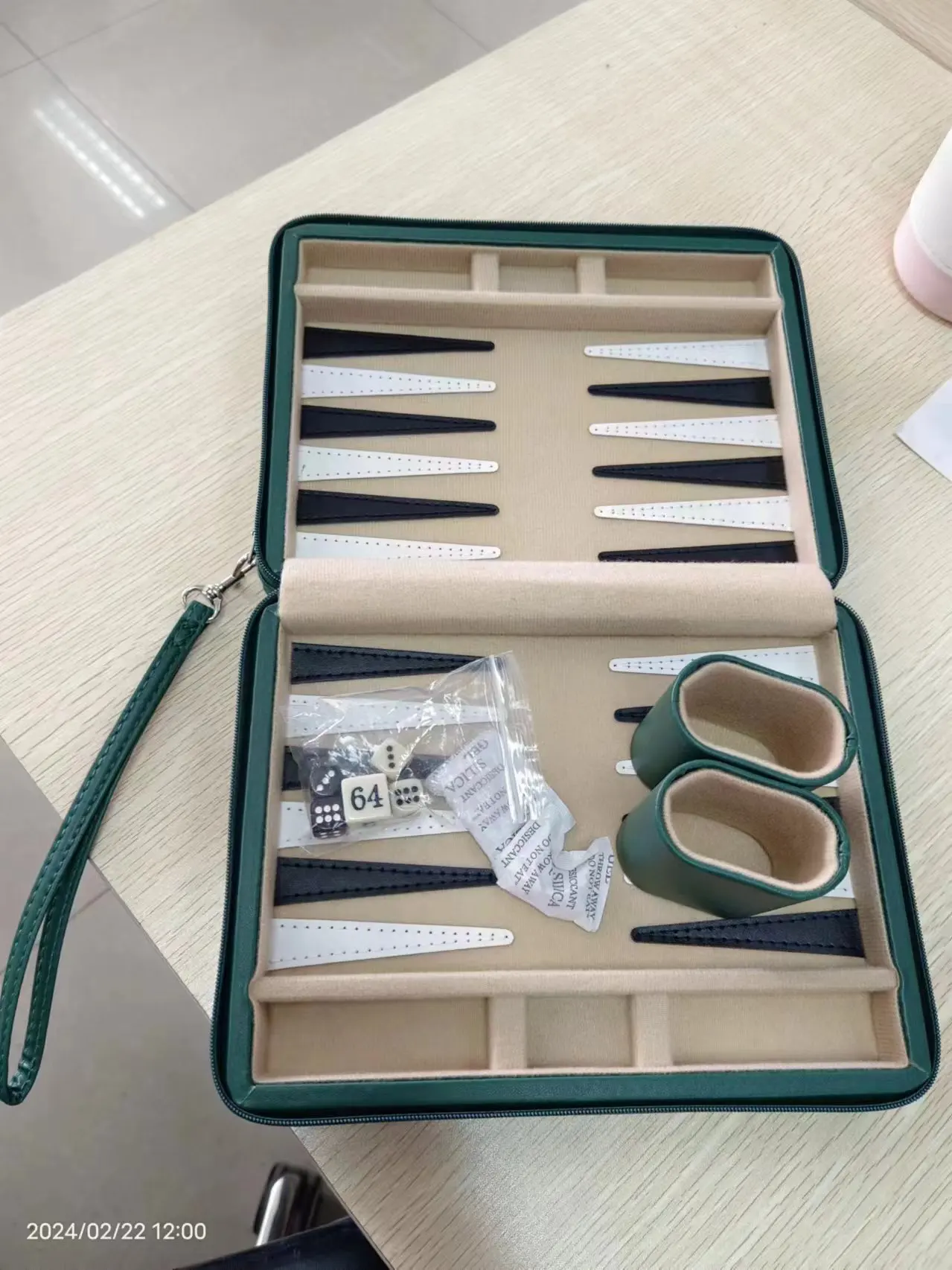 Custom Portable Leather Backgammon Set Leather Chess Games Board Chips ...