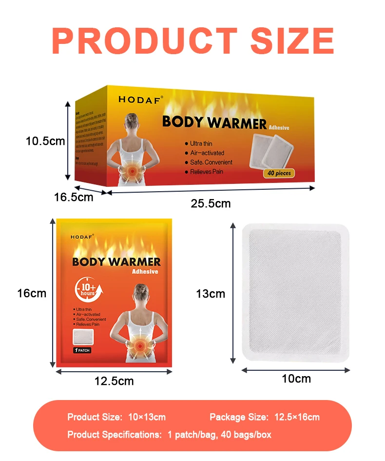 Hot Instant Adhesive Body Warmer Sticker Patch Pad 12 Hour Menstrual ...