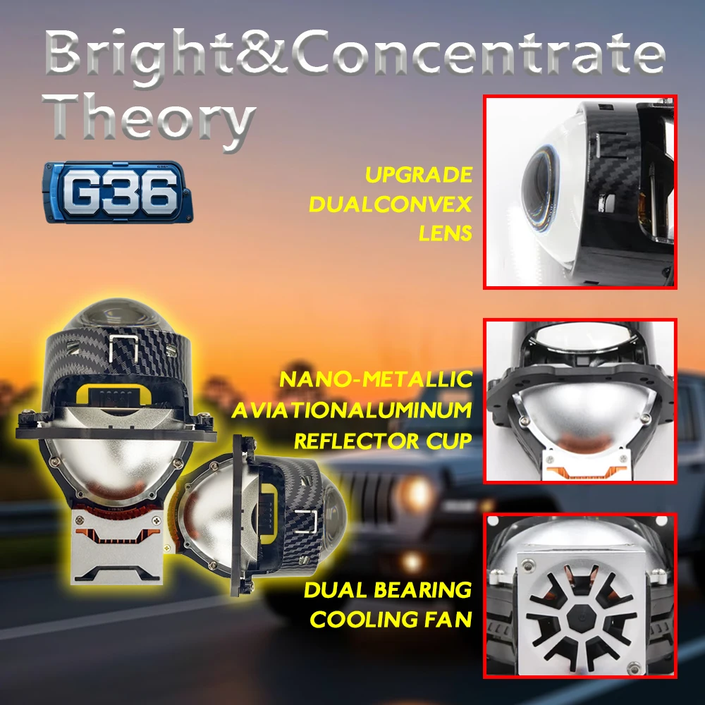 DGLS Best Selling G36 120W BI LED Projector Lens 6500K Projector Led ...