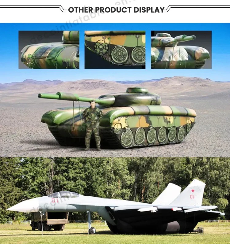 Custom Polyester Cloth Inflatable tank for National Defense Propaganda ...