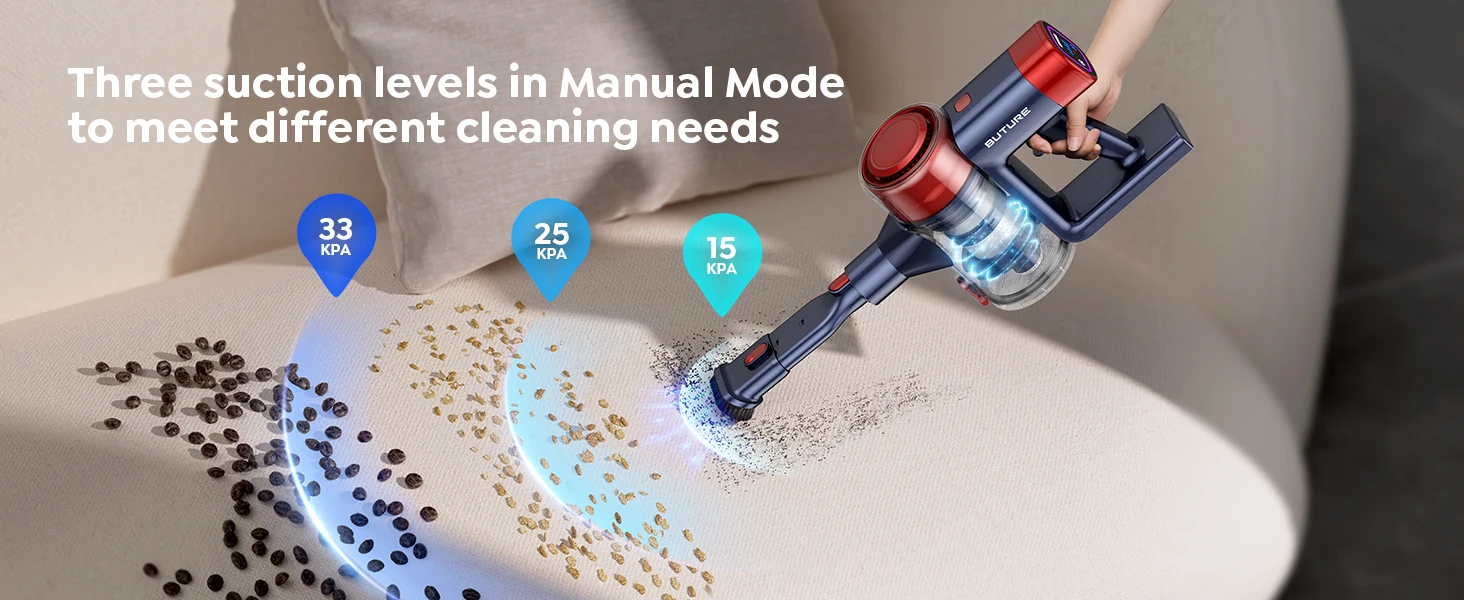 BuTure VC50 450W Cordless Stick Vacuum Cleaner With Auto Mode & Docking ...