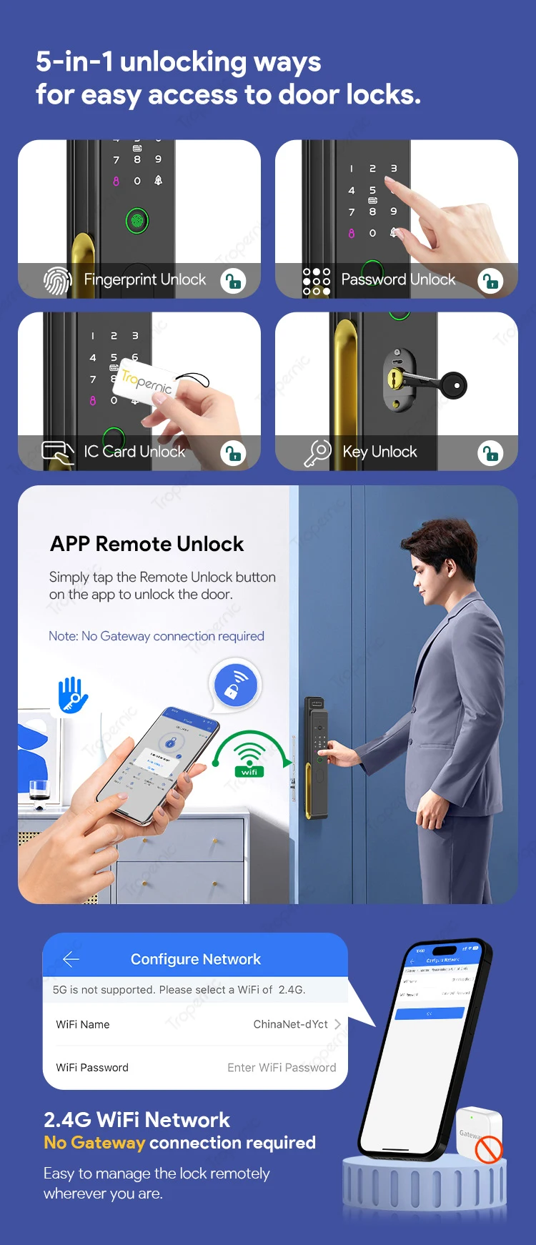 3d Face Recognition Smart Door Lock With Camera Biometric Fingerprint Cerradura Wifi Security