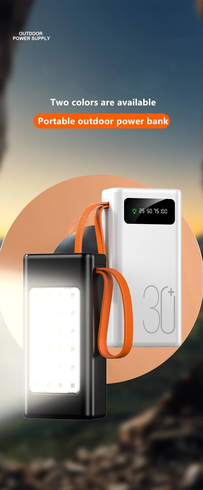 2024hot Full Capacity 30000mah Power Bank 4 Usb Output Fast Charging ...