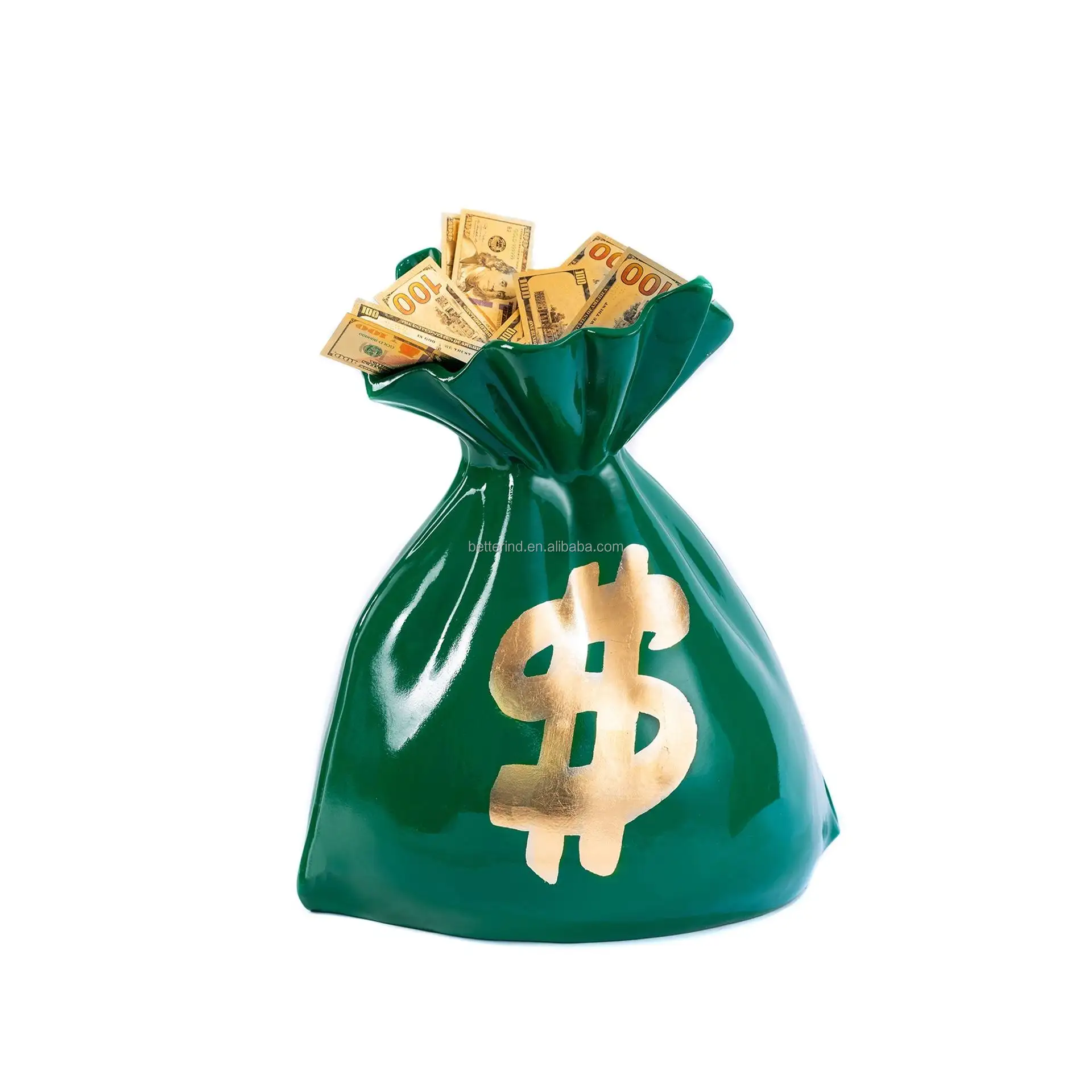 Custom Life Size Resin Money Bag Statue for Home & Office