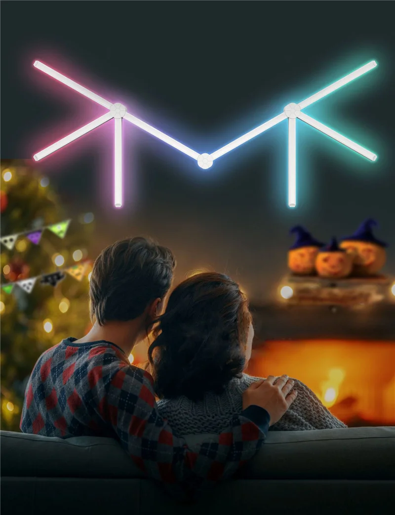 App Control Glide Led Wall Lamp Music Sync Wifi Tv Back Lights Smart ...