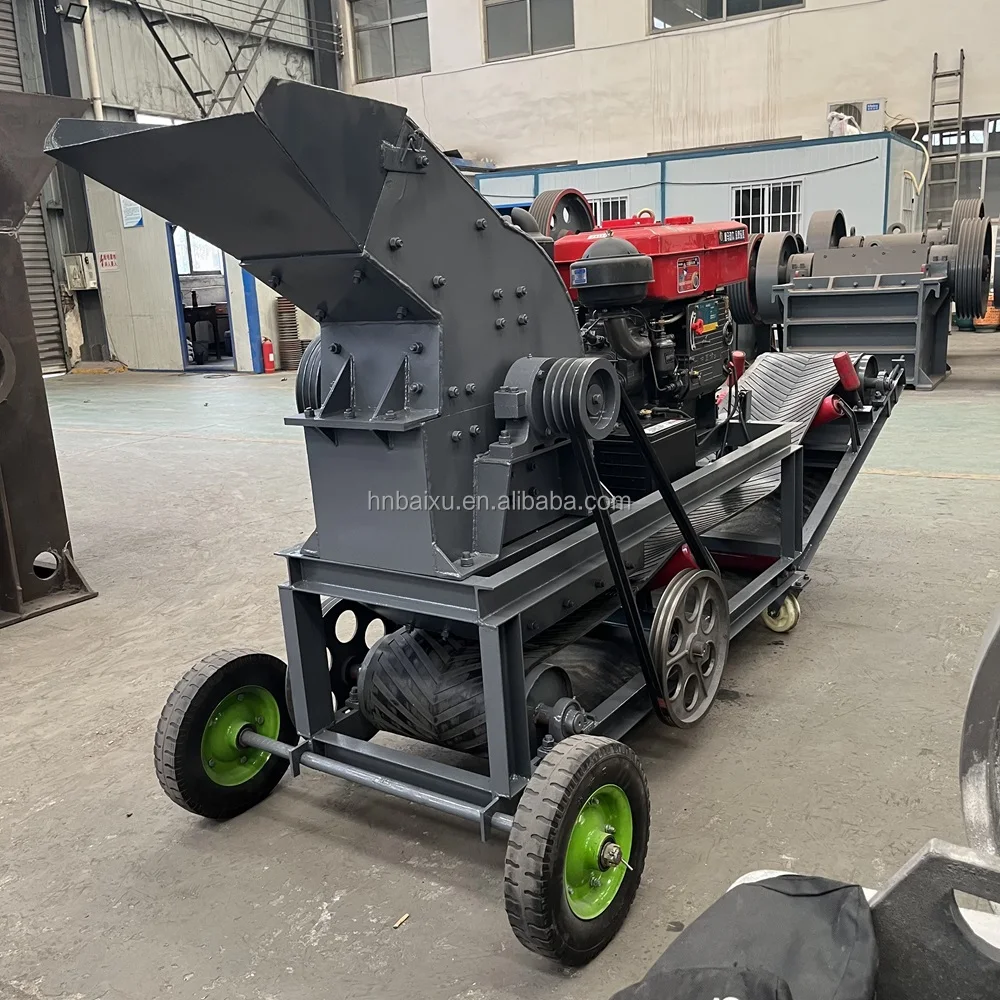 Portable diesel Powered Limestone Rock High Manganese Steel Crusher ...