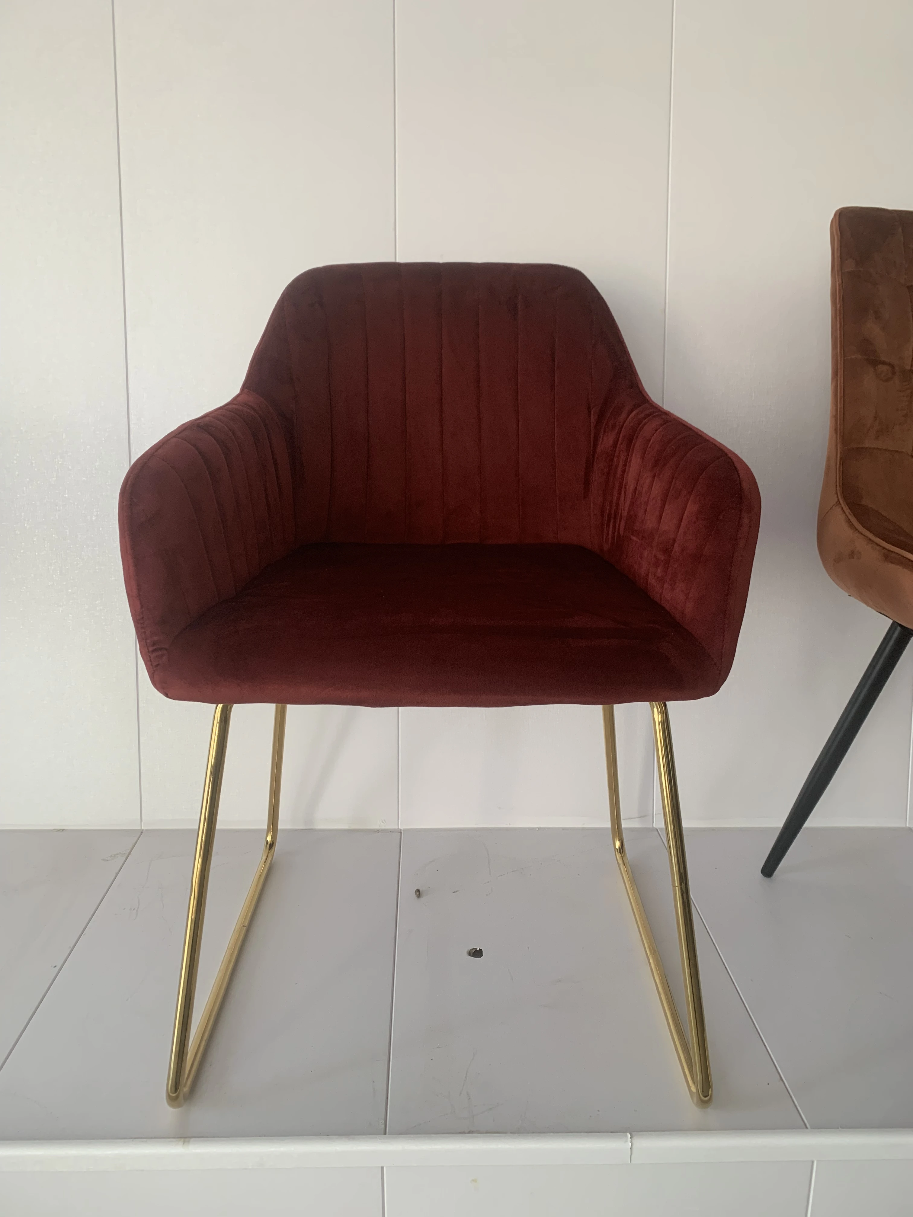 Modern Style Dining Chair With Metal Leg Gold Velvet Dining Living Room ...
