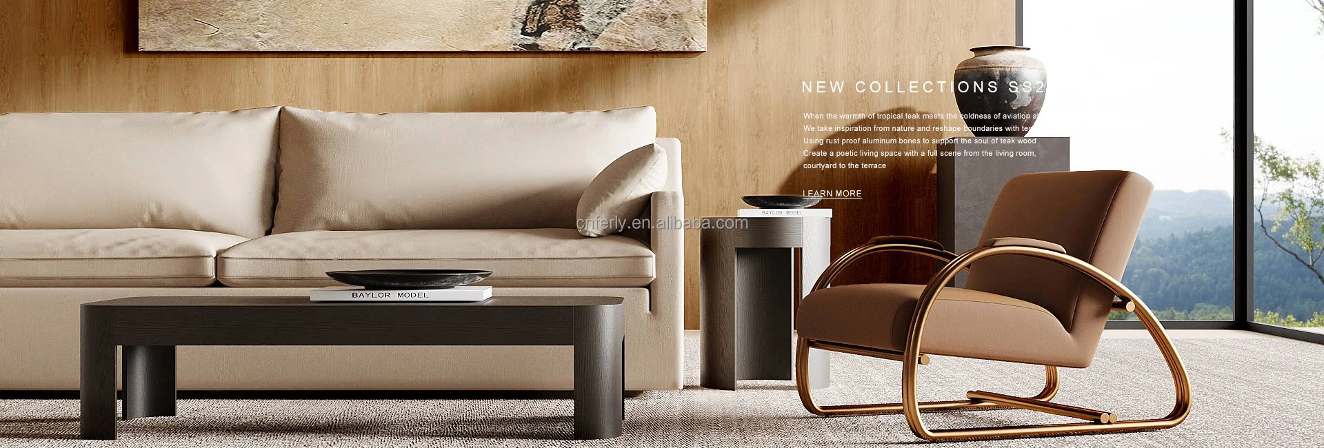 Luxury American Style Accent Chair - Solid Wood Frame