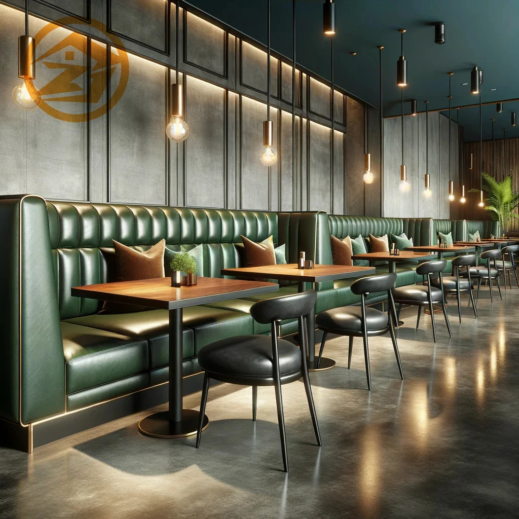 Industrial Pub Vintage Cheap-Restaurant-Booths Brown Leather Canteen ...