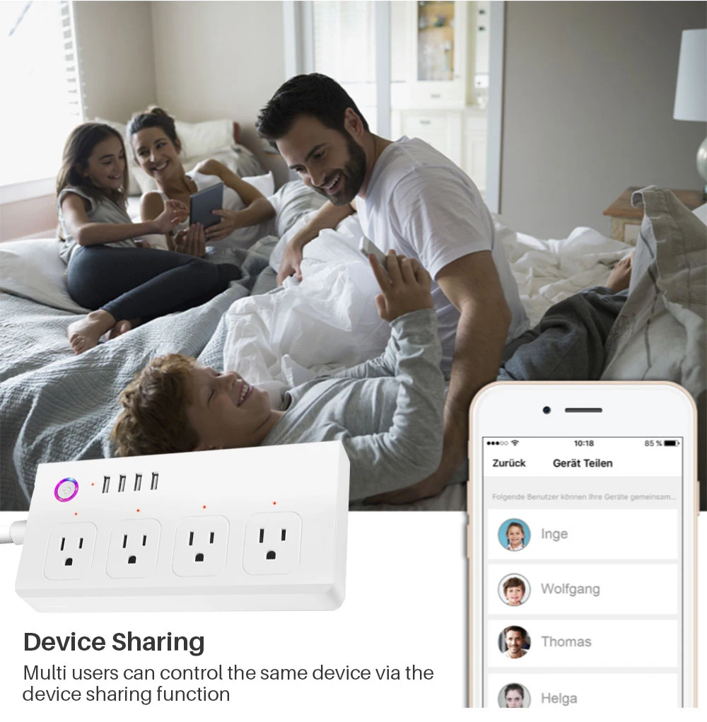 Smart WiFi Plug with Outdoor Extension & USB Output - OEM | Wholesale