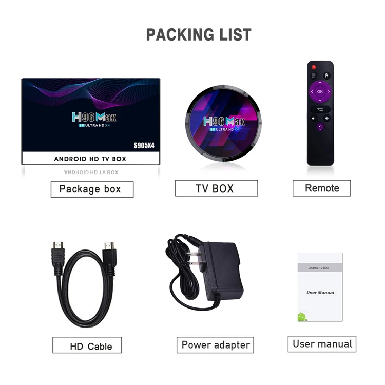 2021 New H96 Max X4 Android 10.0 Tv Box 4gb 64gb S905x4 2.4g/5g Wifi Bt ...