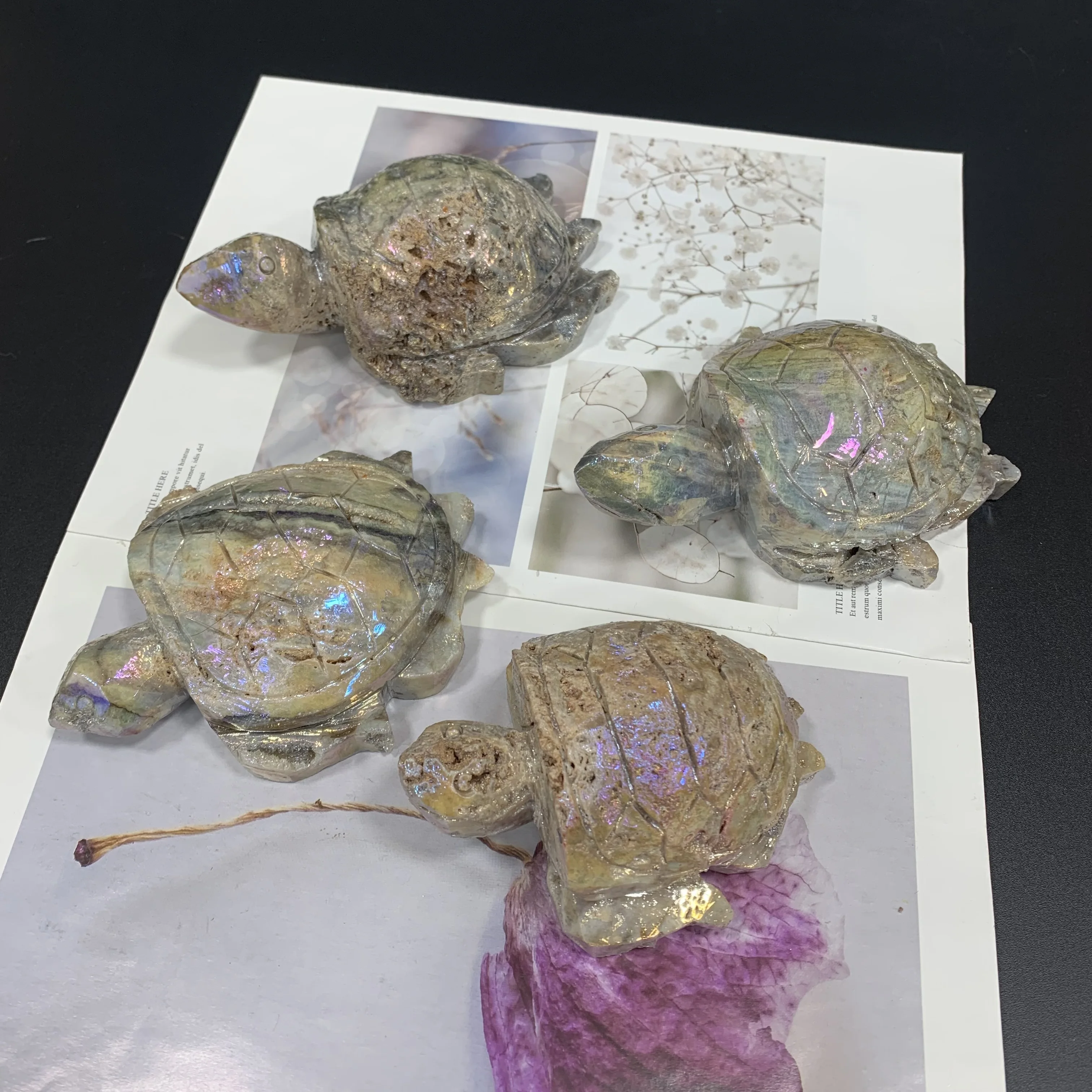 Wholesale Hand Carved Natural Crystals Turtle Aura Sphalerite Turtle ...
