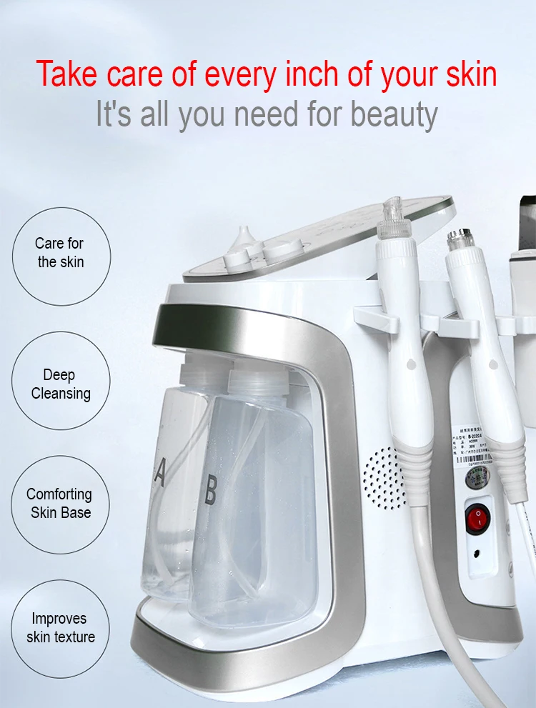 6 in 1 H2o2 Water Oxygen Jet High Frequency Plasma Care Facial Small ...
