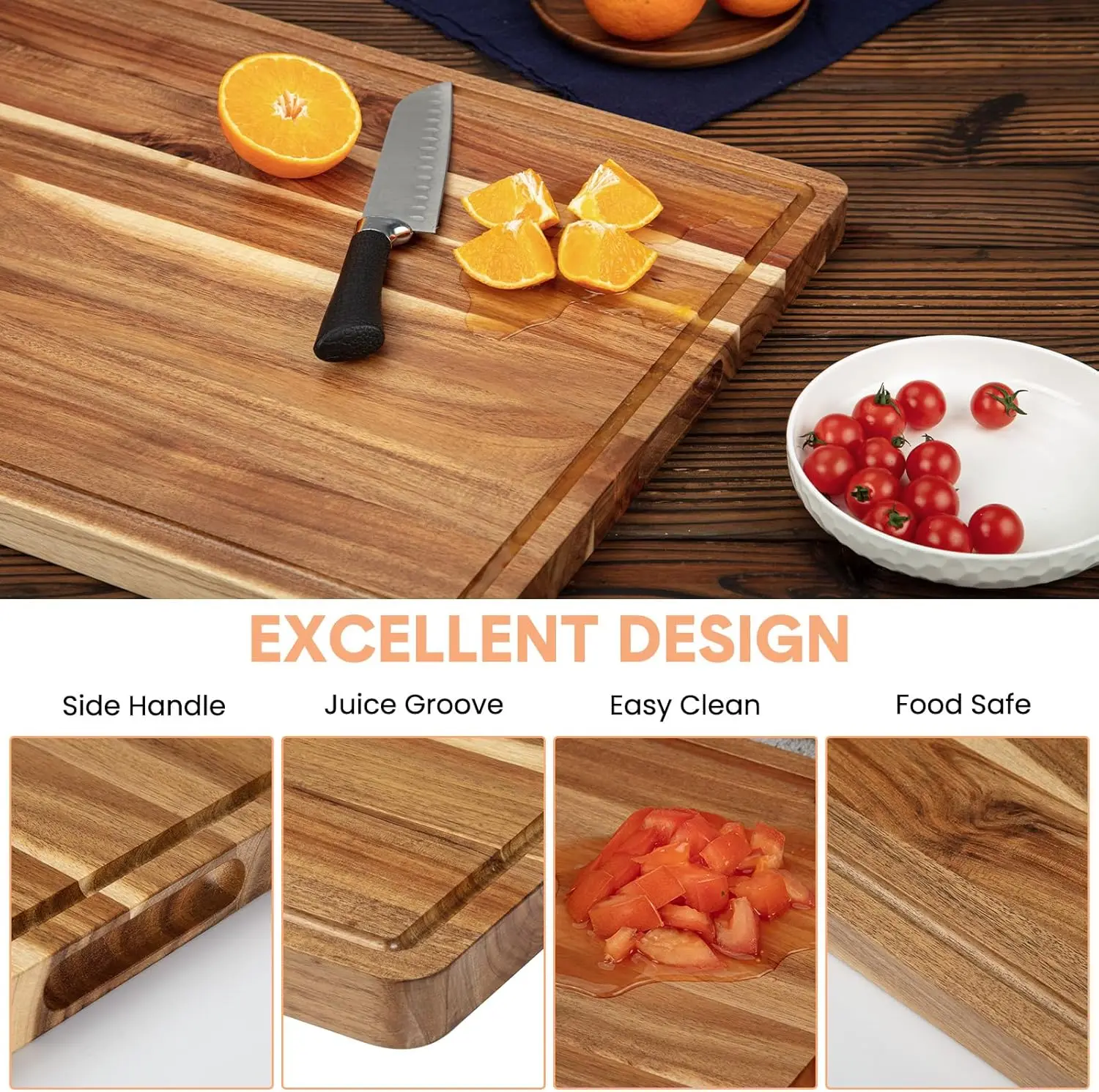 Alibaba.com: Custom Large Thick Acacia Wooden Butcher Block Cutting Board with Juice Groove ...