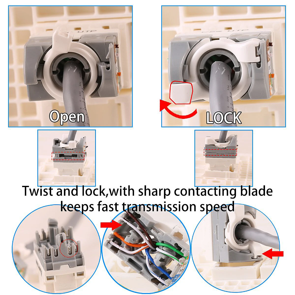 Legrand French Jacks Connectors Oem Cat5 Cat5e Degree Utp Plate Wall ...
